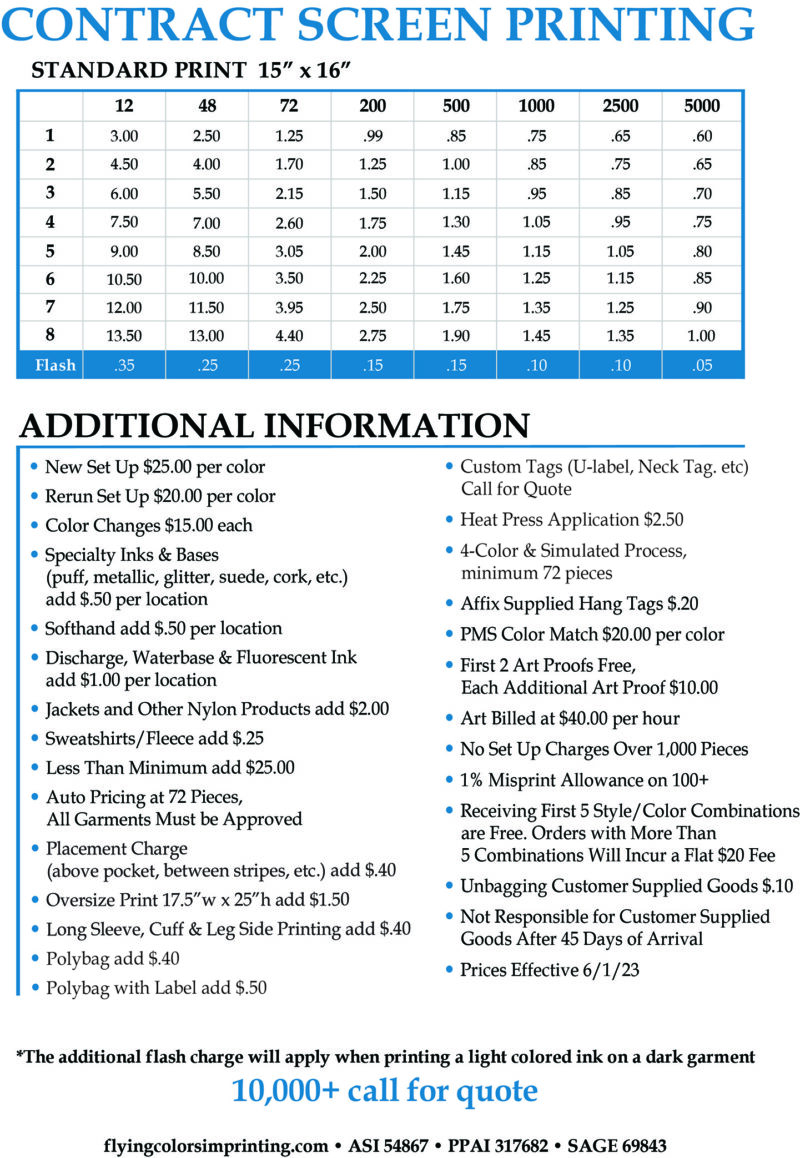 Screen Printing - Flying Colors